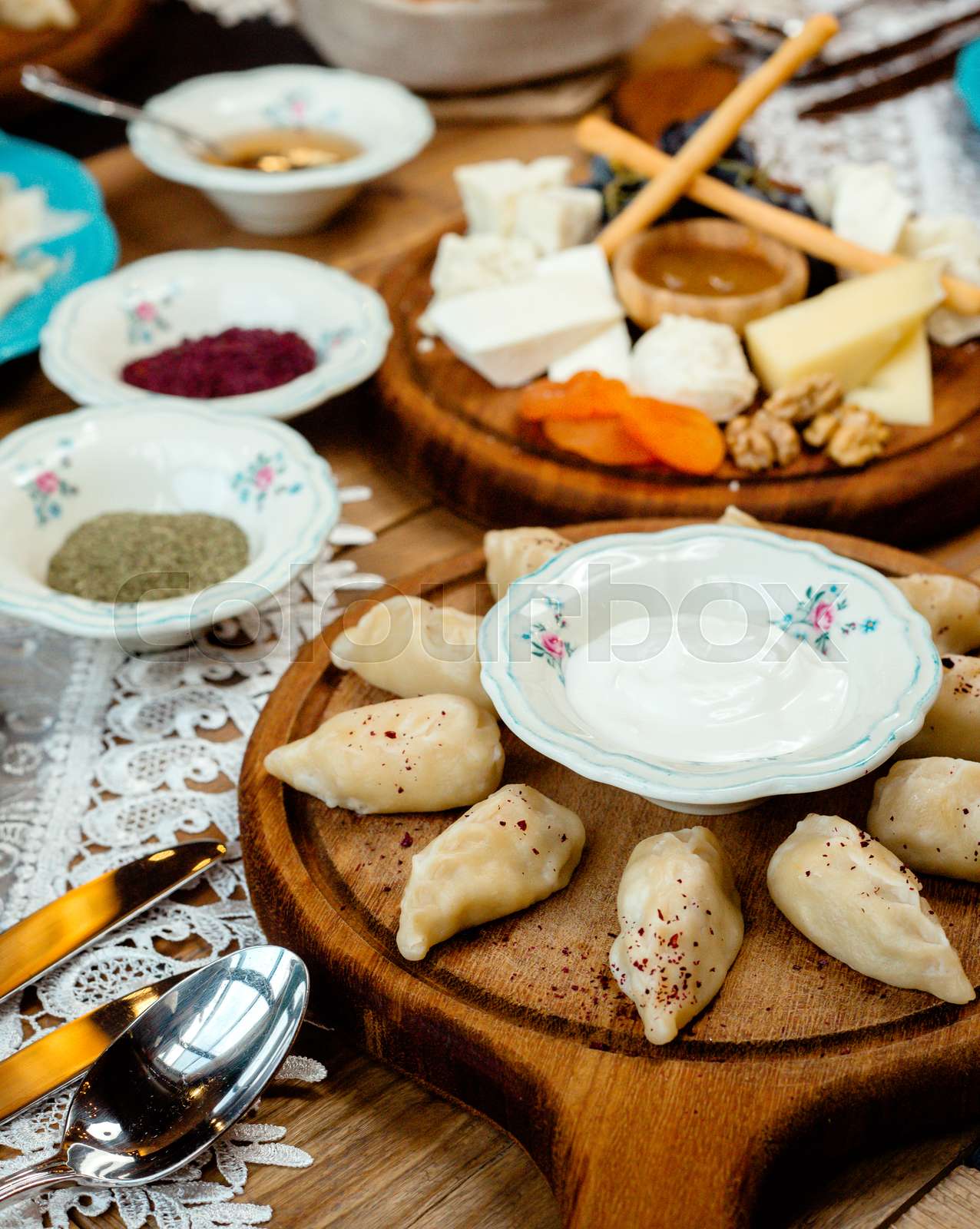 traditional gurza with sour cream | Stock image | Colourbox
