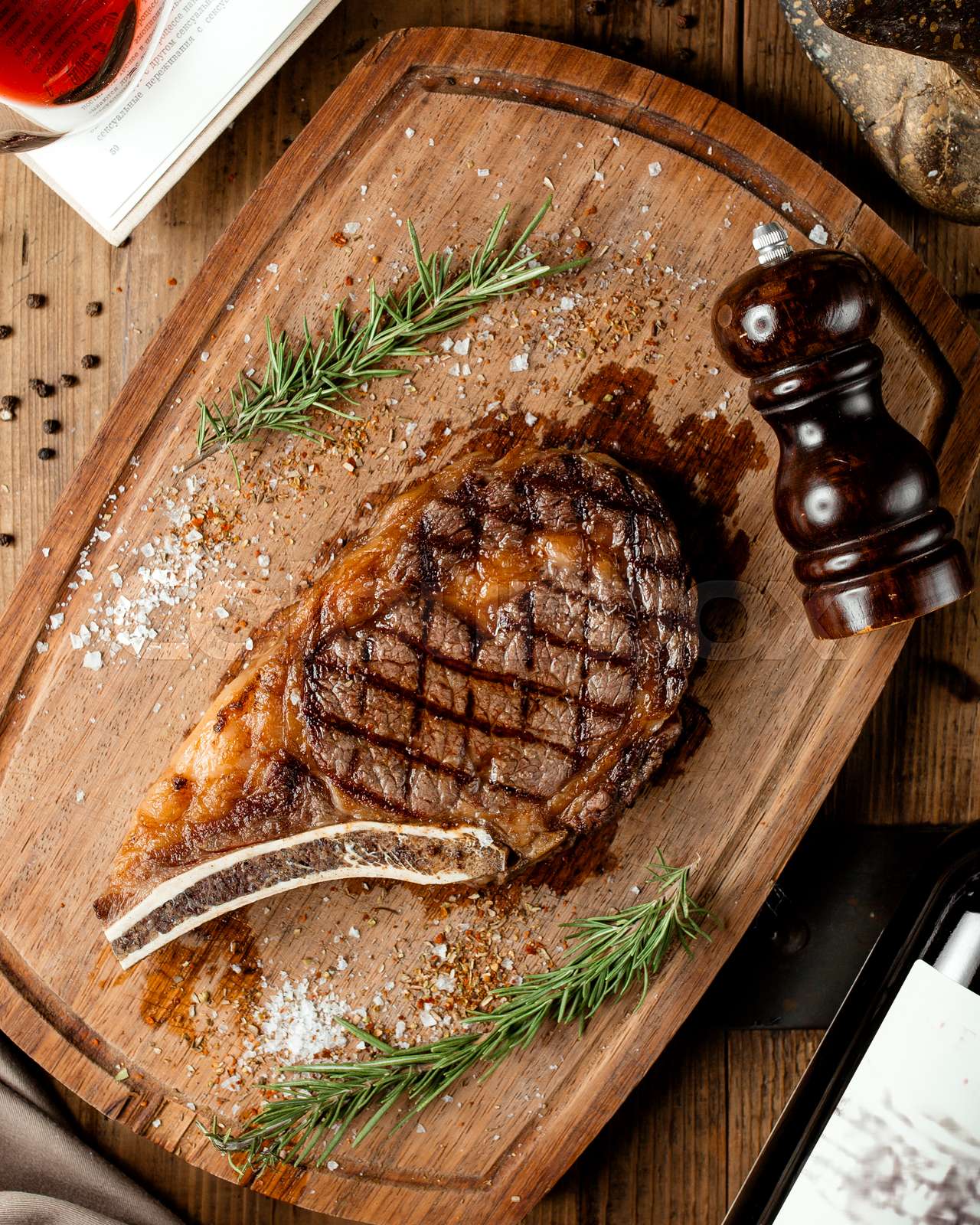 fresh and fried steak top view | Stock image | Colourbox