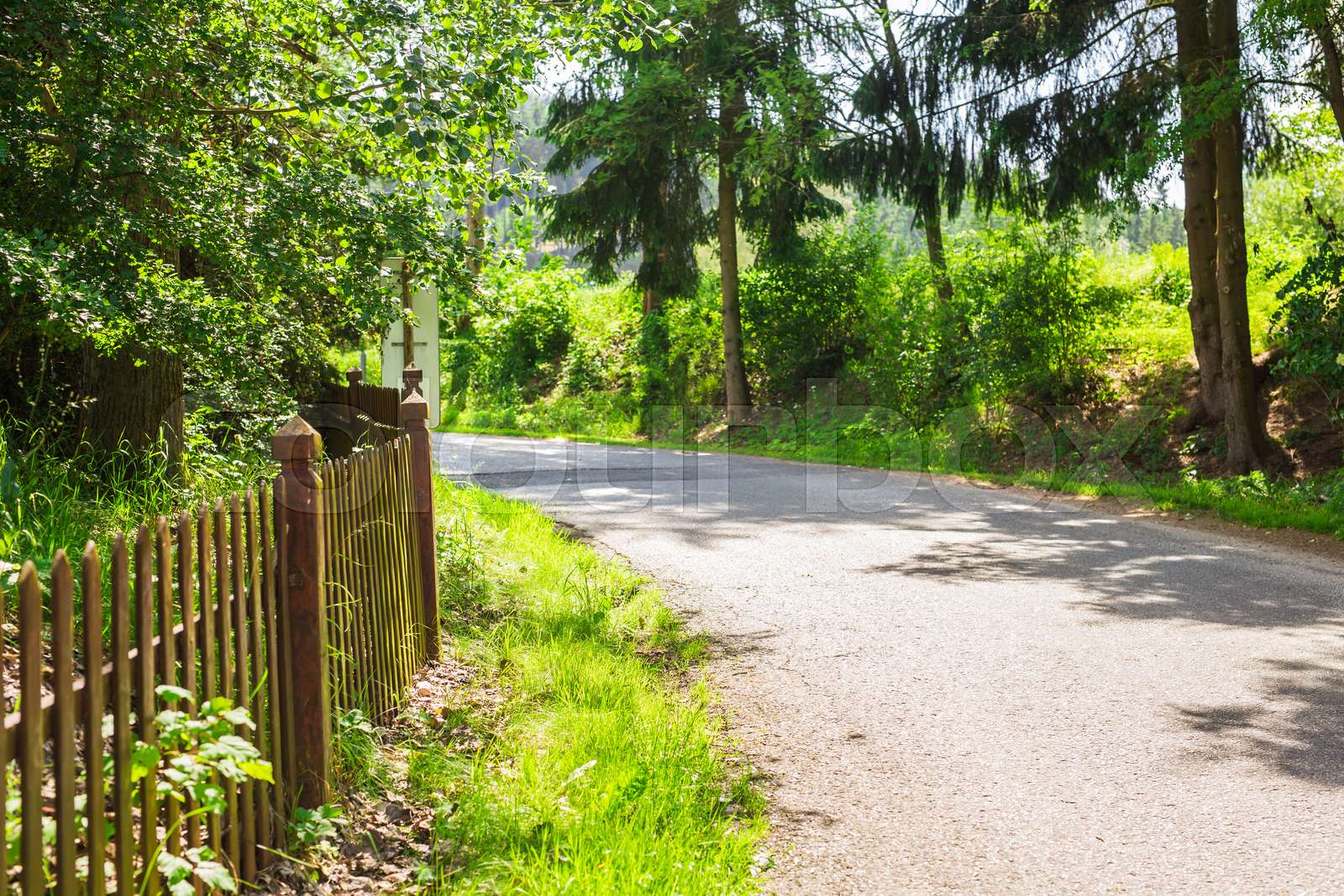 wood fence perspective view | Stock image | Colourbox