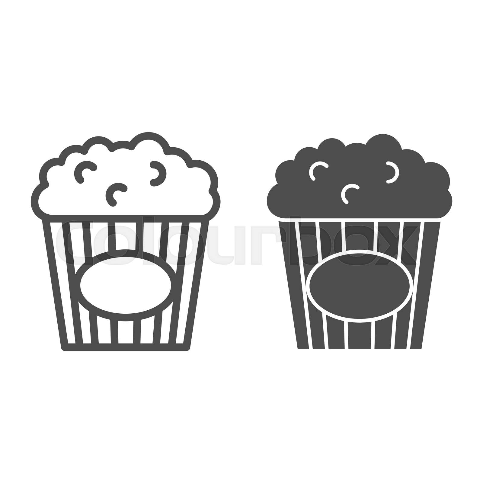 Black And White Popcorn Vector