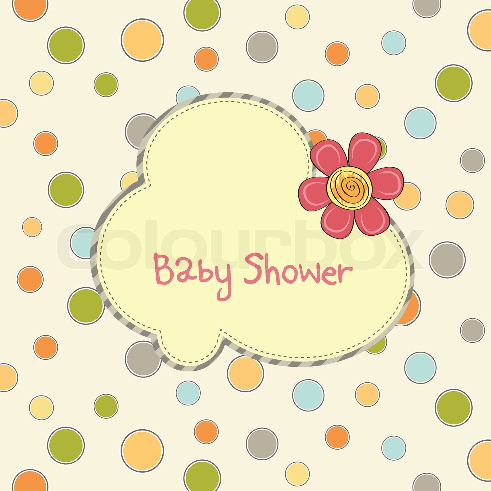 baby shower card with flower | Stock vector | Colourbox