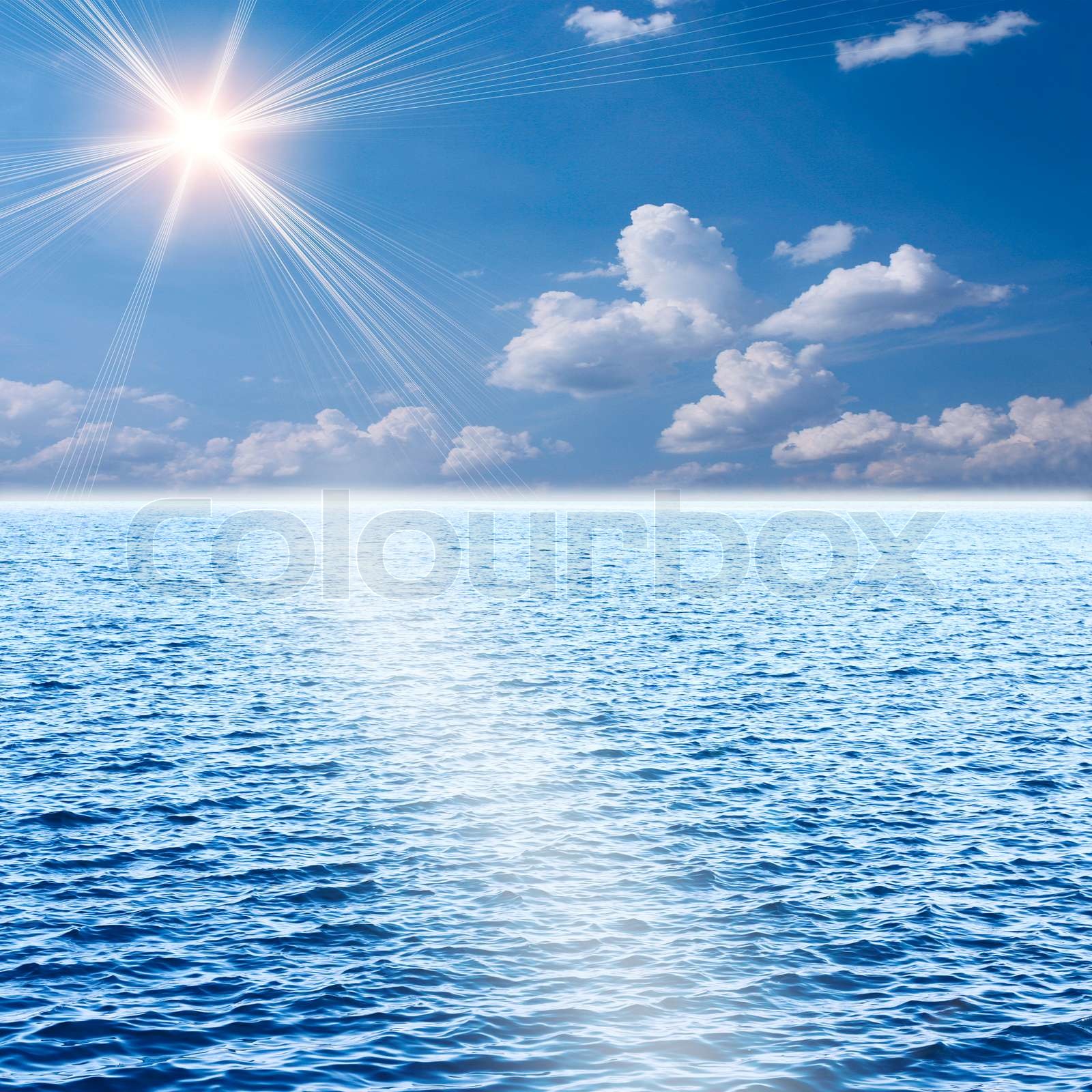 Yellow Sun Set in The Middle of The Ocean | Stock image | Colourbox