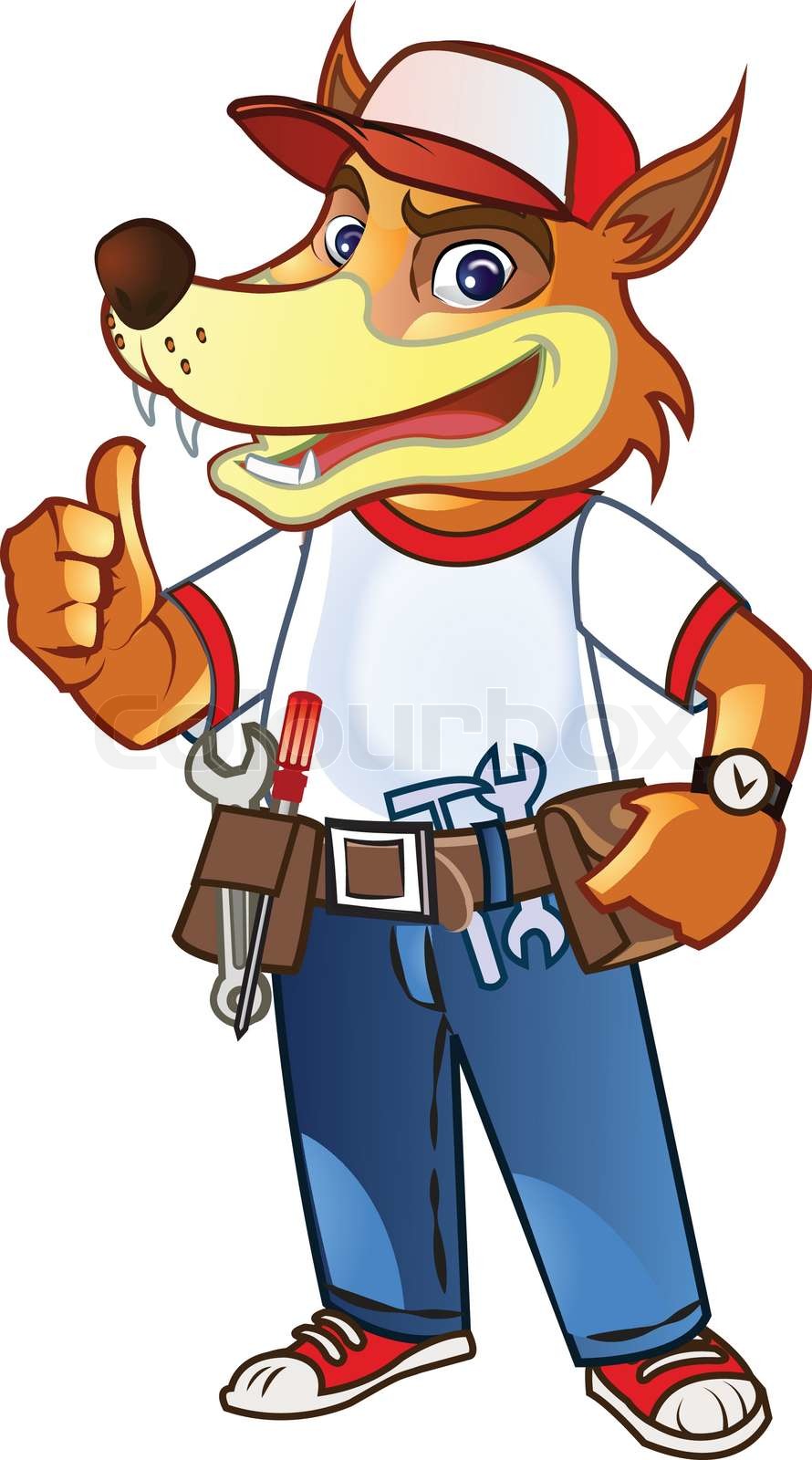 Handyman Wolf | Stock vector | Colourbox