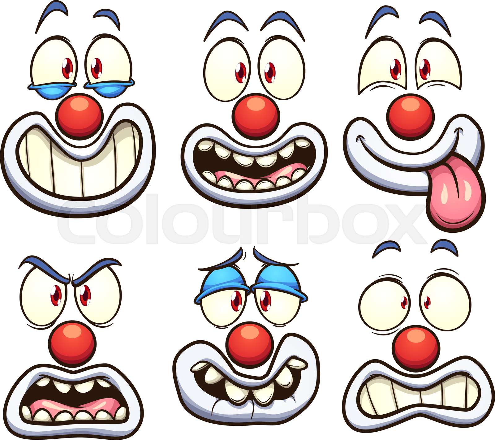 Clown faces | Stock vector | Colourbox
