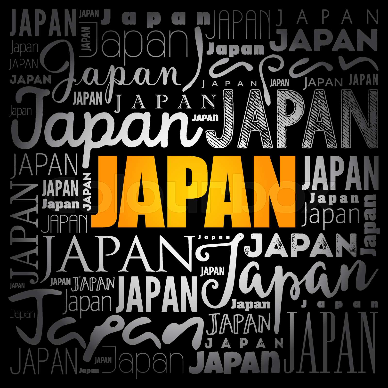 Japan wallpaper word cloud, travel concept | Stock vector | Colourbox