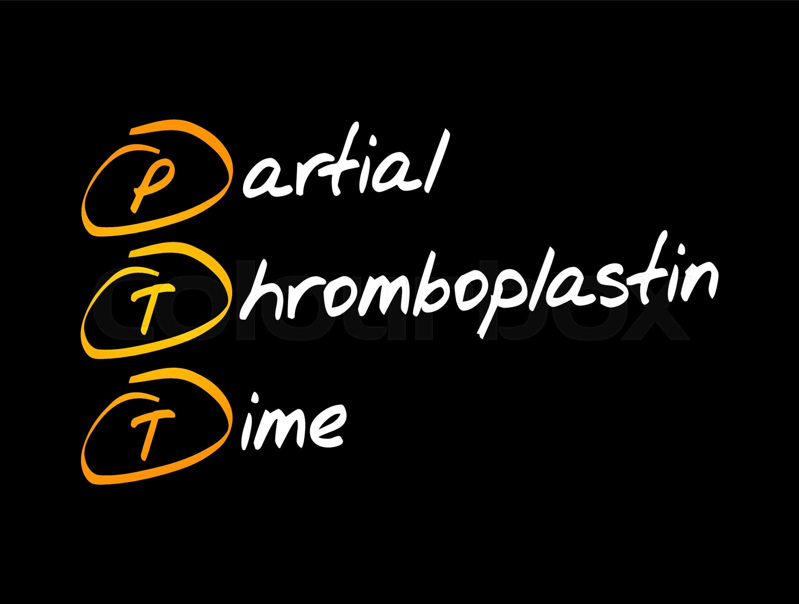 PTT - Partial Thromboplastin Time acronym | Stock vector | Colourbox