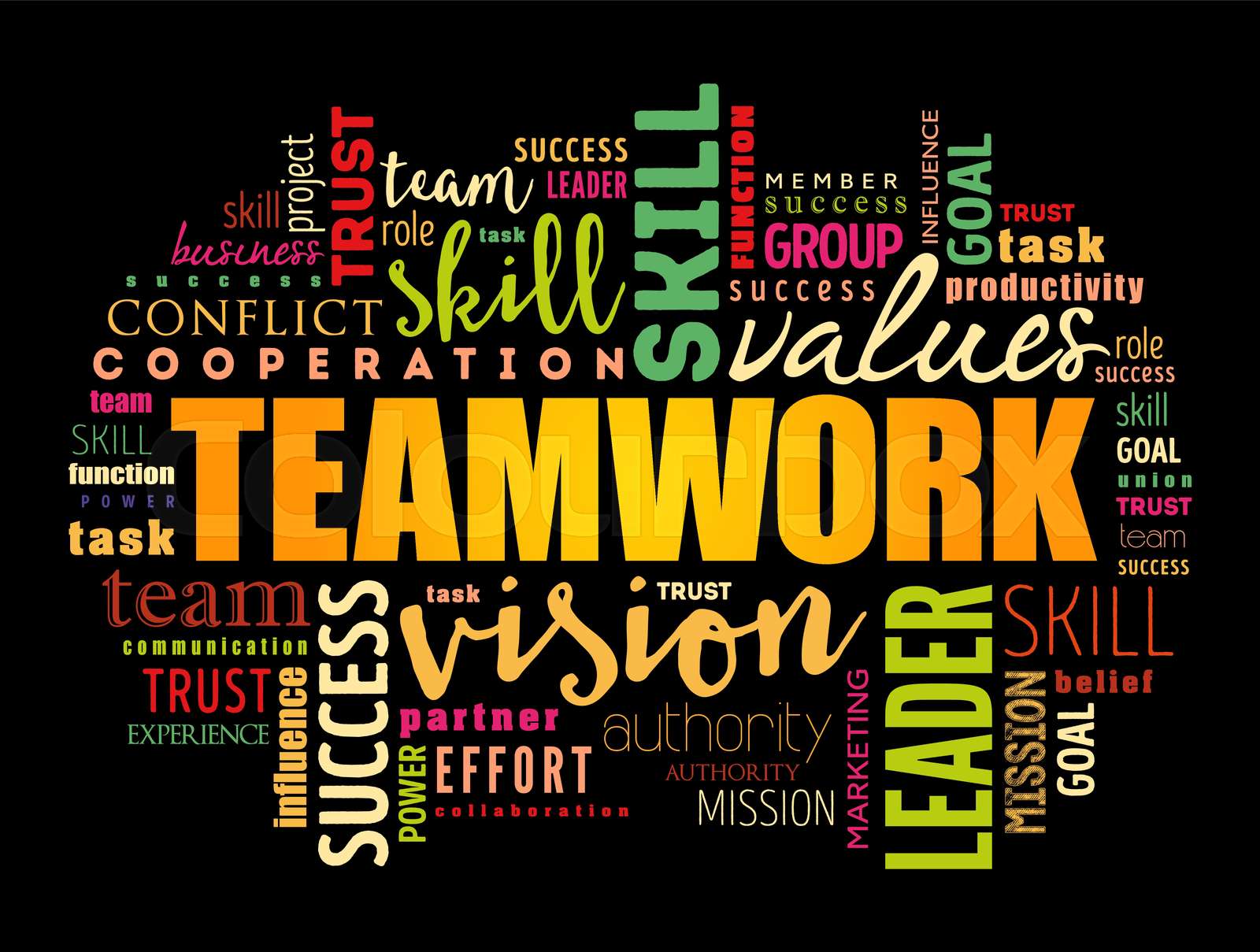 TEAMWORK word cloud collage, business concept | Stock vector | Colourbox