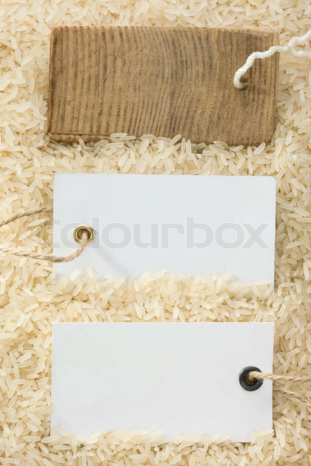 rice grain and price tag | Stock image | Colourbox