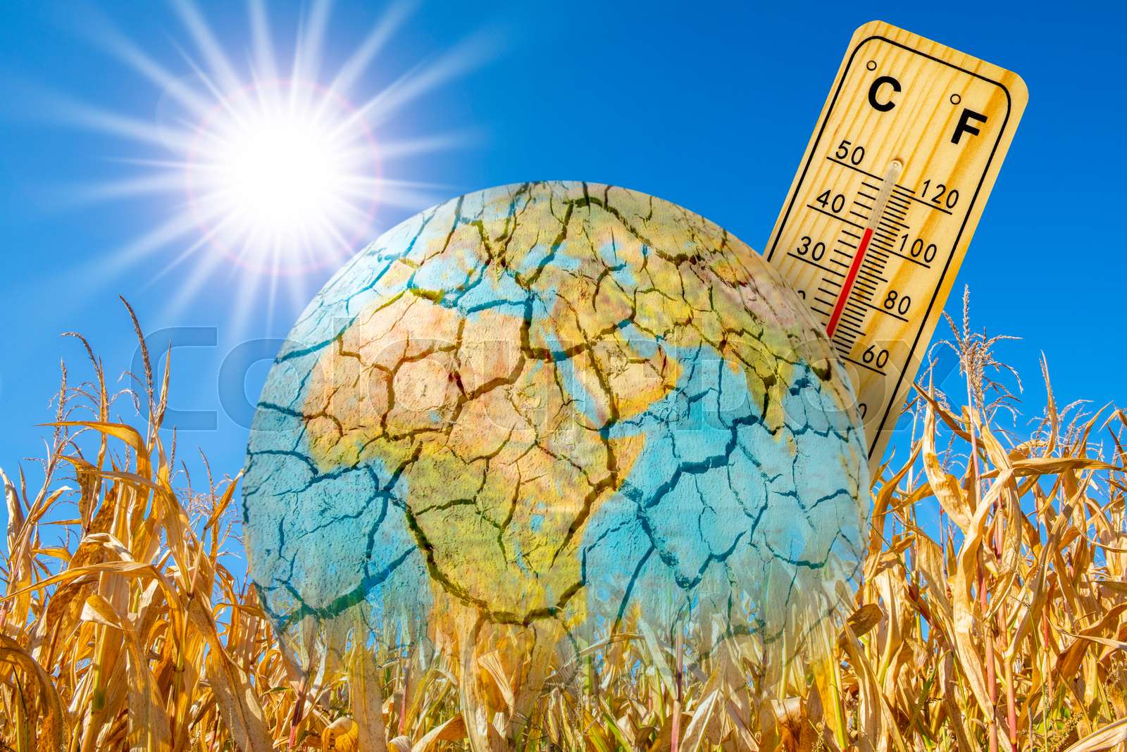 Große Hitze und Hitzewelle mit Dürre und Wasserknappheit | Stock Bild ...