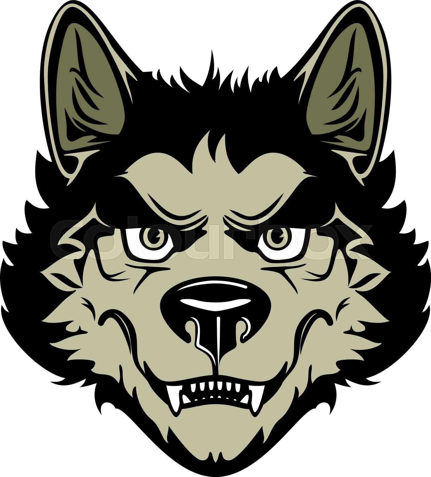 Head of angry werewolf. Vector illustration on white background | Stock ...