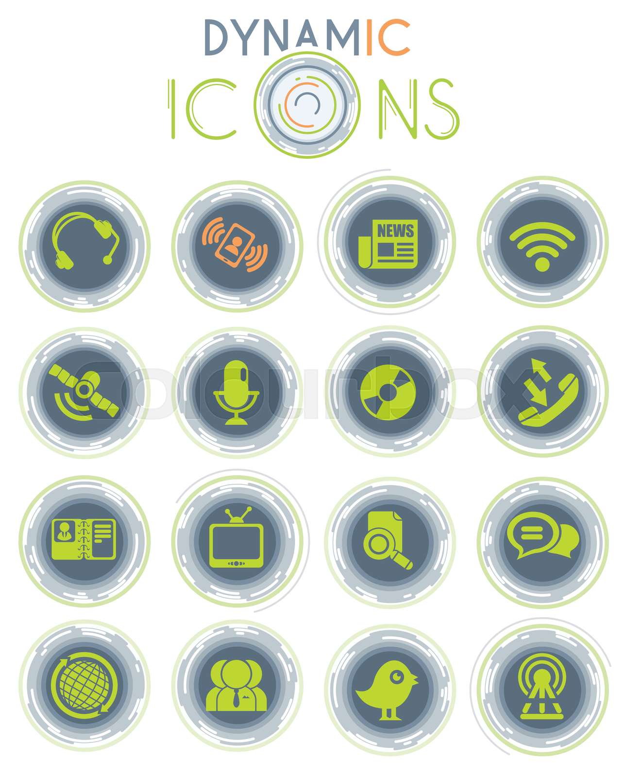 Communication dynamic icons | Stock vector | Colourbox