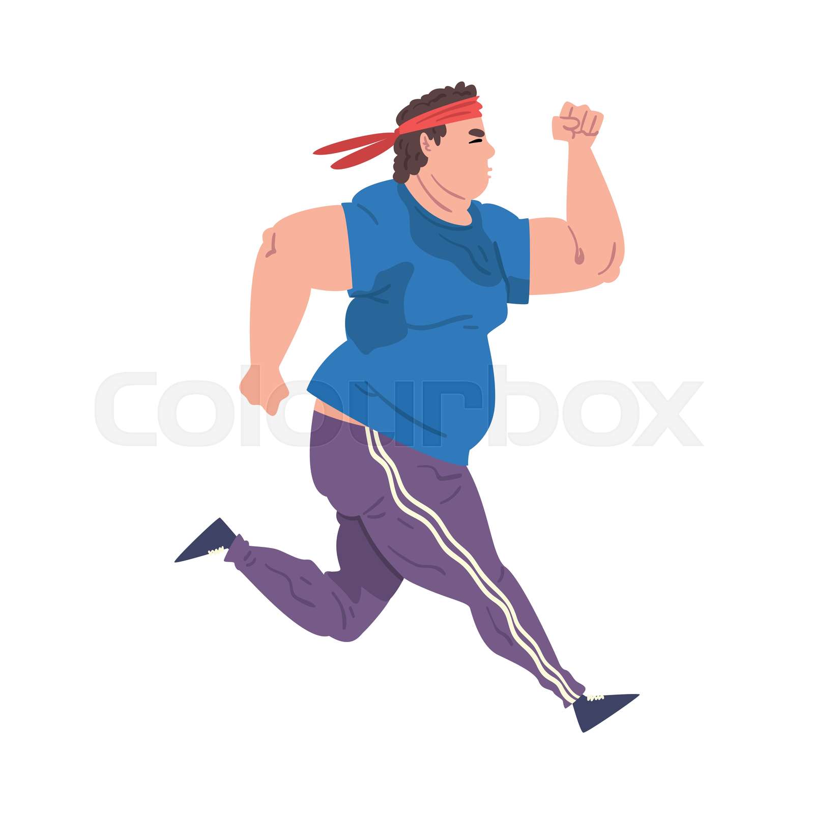 Young Overweight Man Running, Weight Loss Process, Fat Guy Getting Fit ...