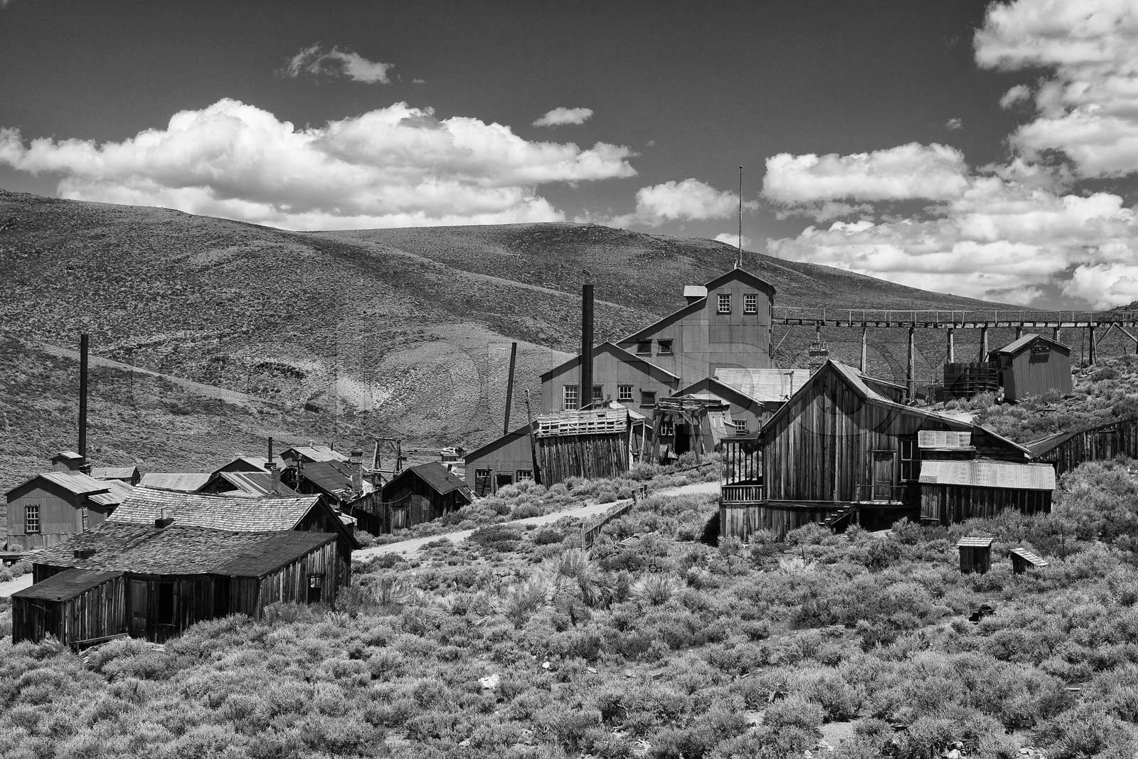 Old buildings in Bodie, an original ghost town from the late 1800s ...