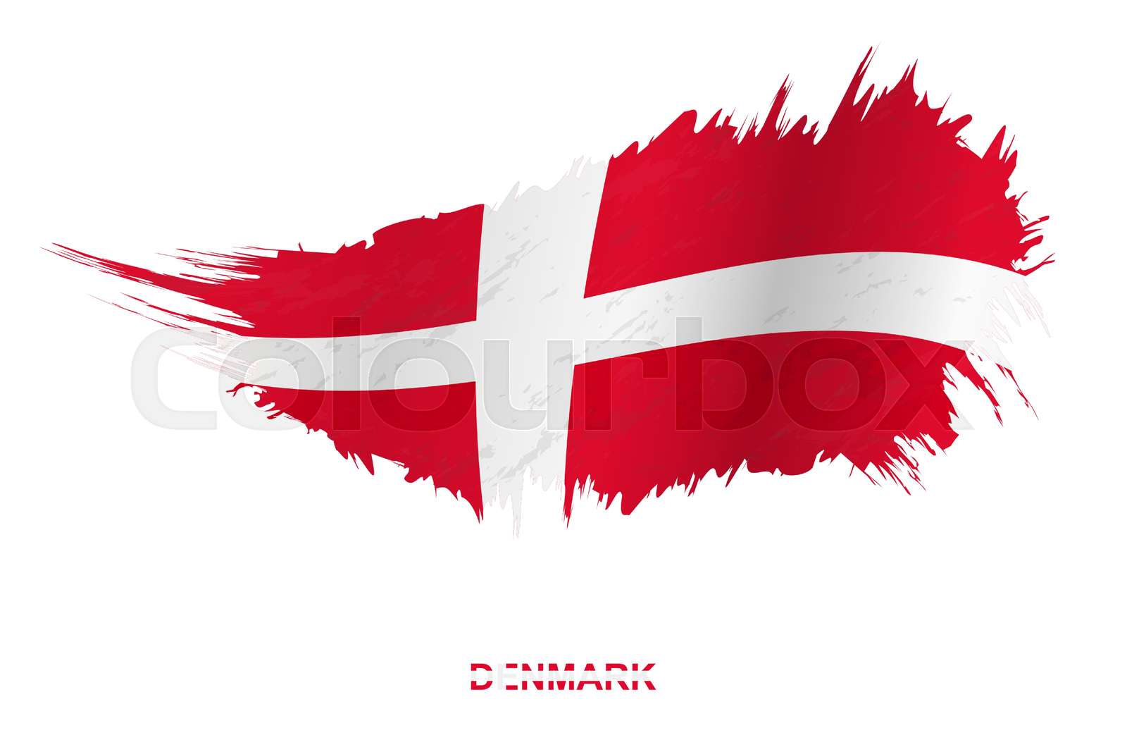 Flag of Denmark in grunge style with waving effect. | Stock vector ...