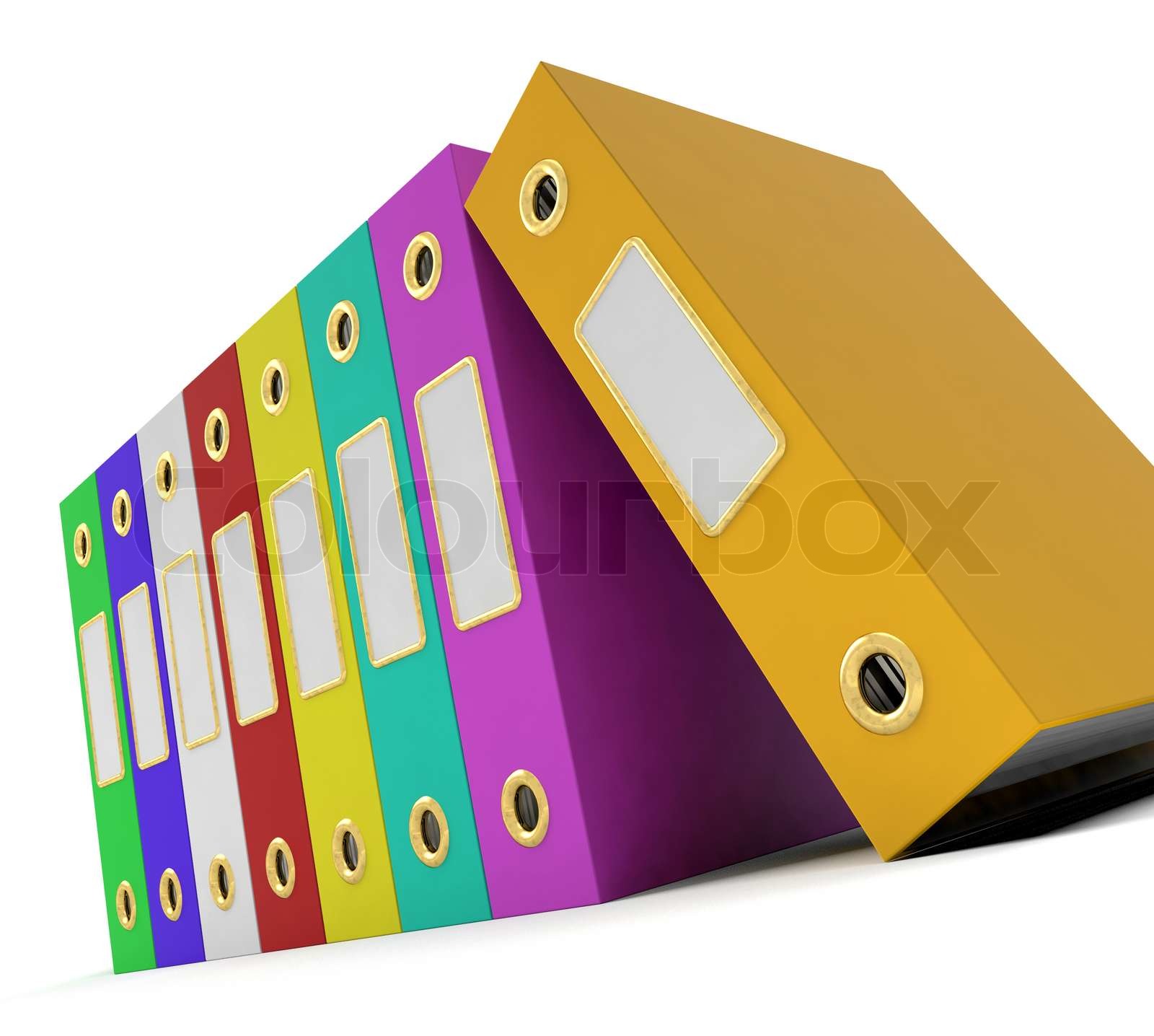 Row Of Colorful Files To Get The Office Organized | Stock image | Colourbox
