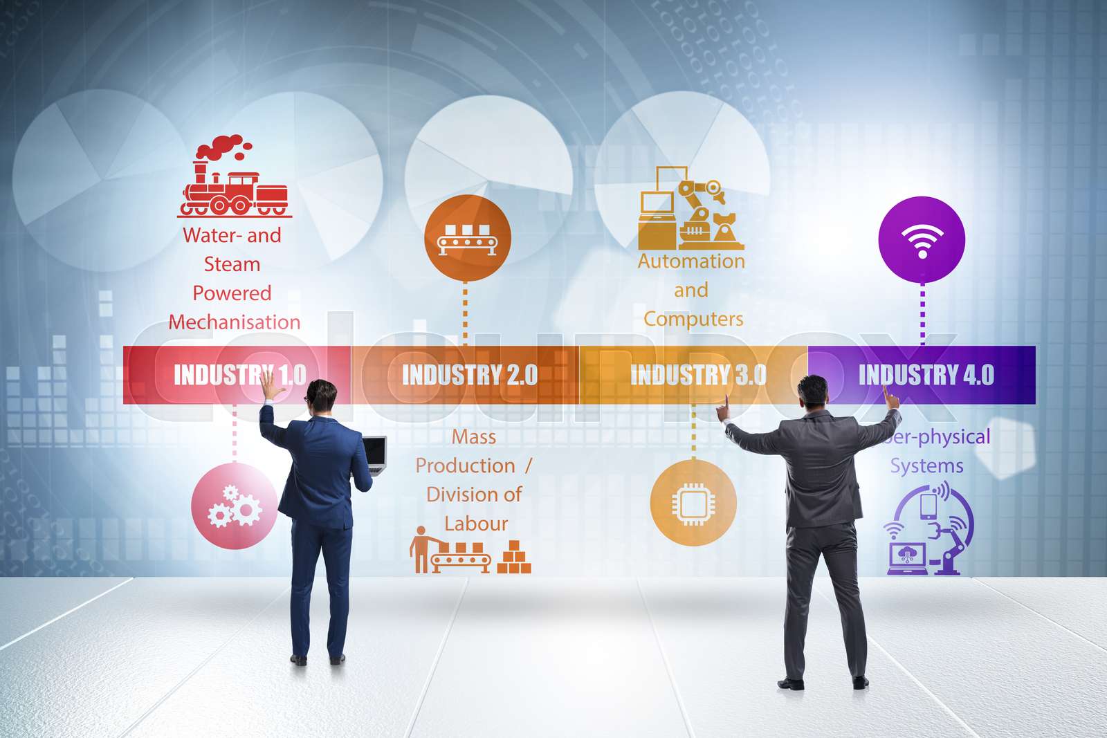 Industry 4.0 concept with various stages | Stock image | Colourbox