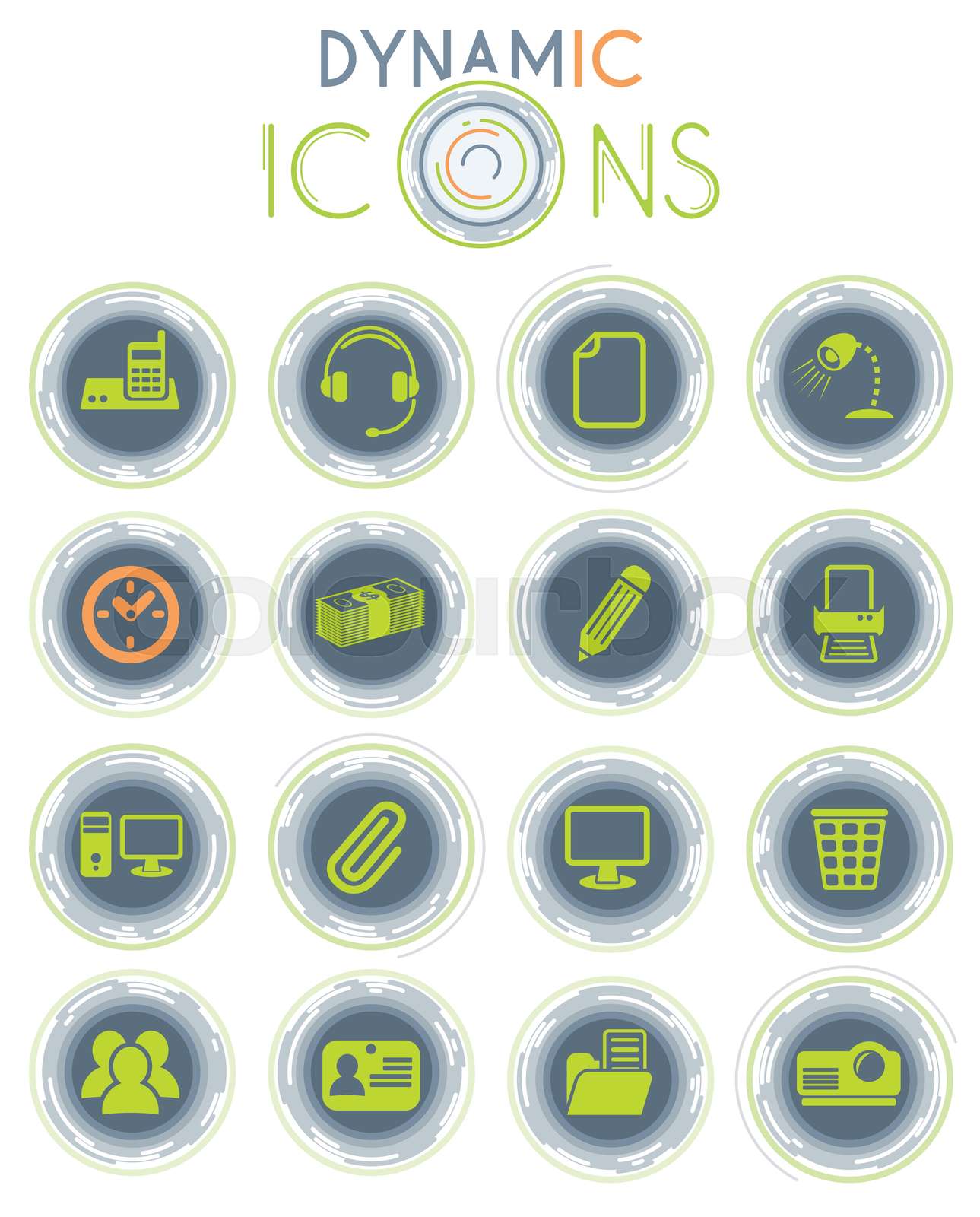 office dynamic icons | Stock vector | Colourbox