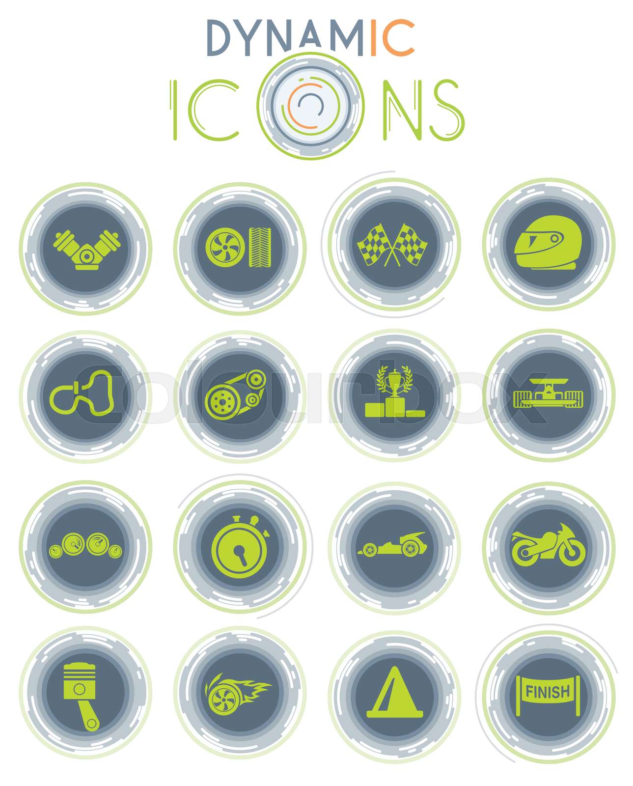 Racing dynamic icons | Stock vector | Colourbox
