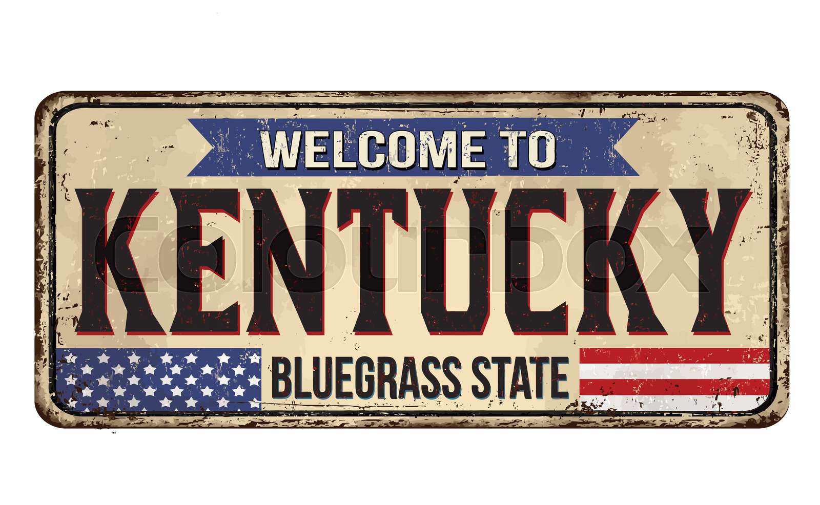 Welcome to Kentucky vintage rusty metal sign | Stock vector | Colourbox