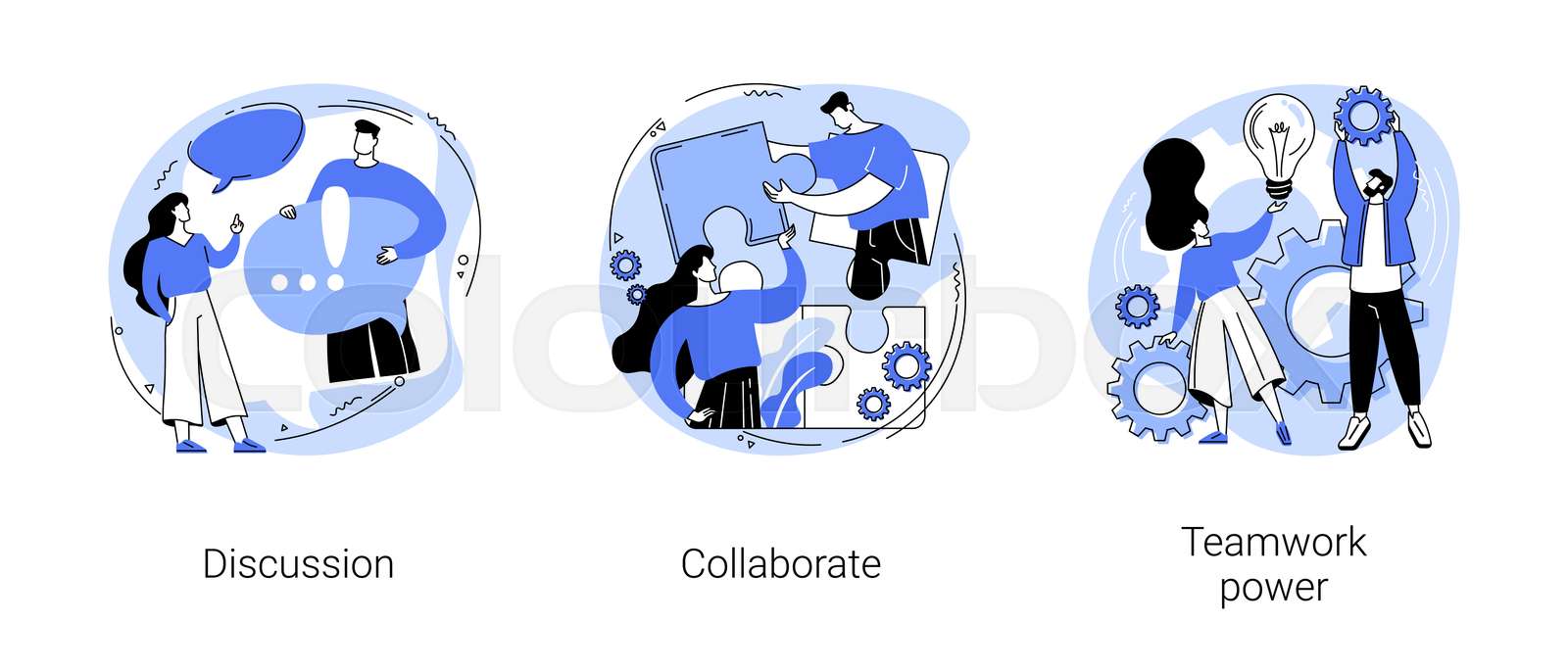 Effective team-working abstract concept vector illustrations. | Stock ...