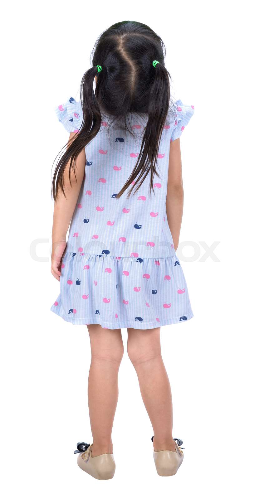 Behind little girl and looking up isolated | Stock image | Colourbox
