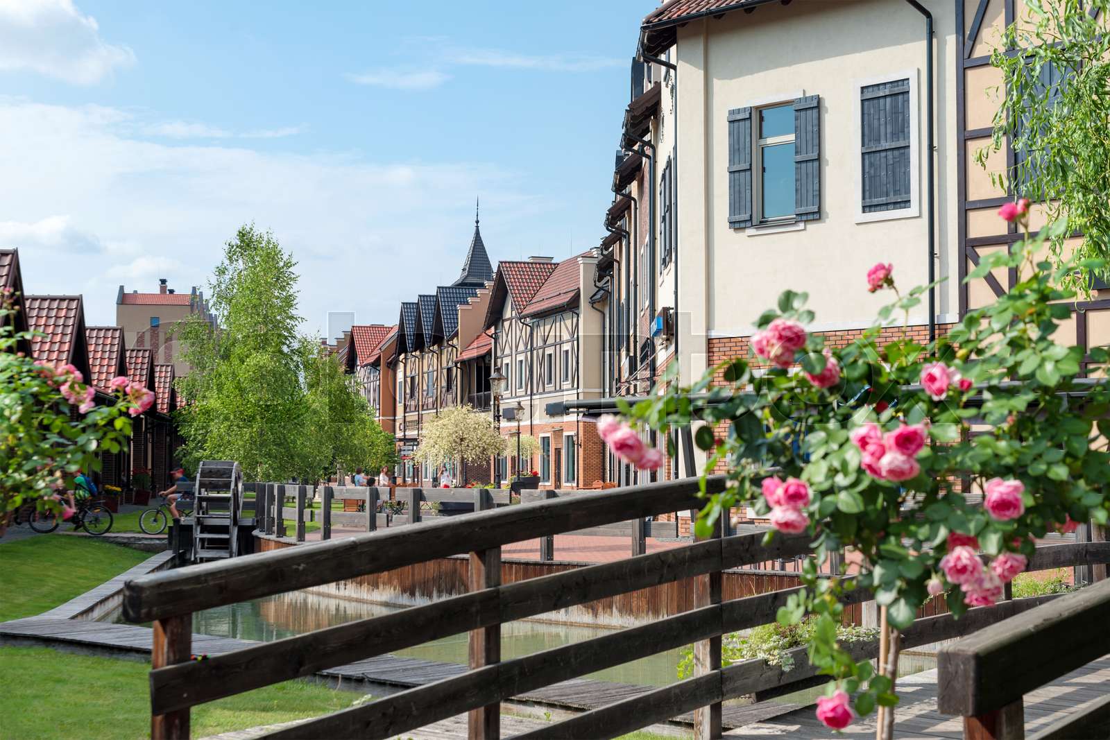 Pedestrian street in small european city. Old town in Europe | Stock ...