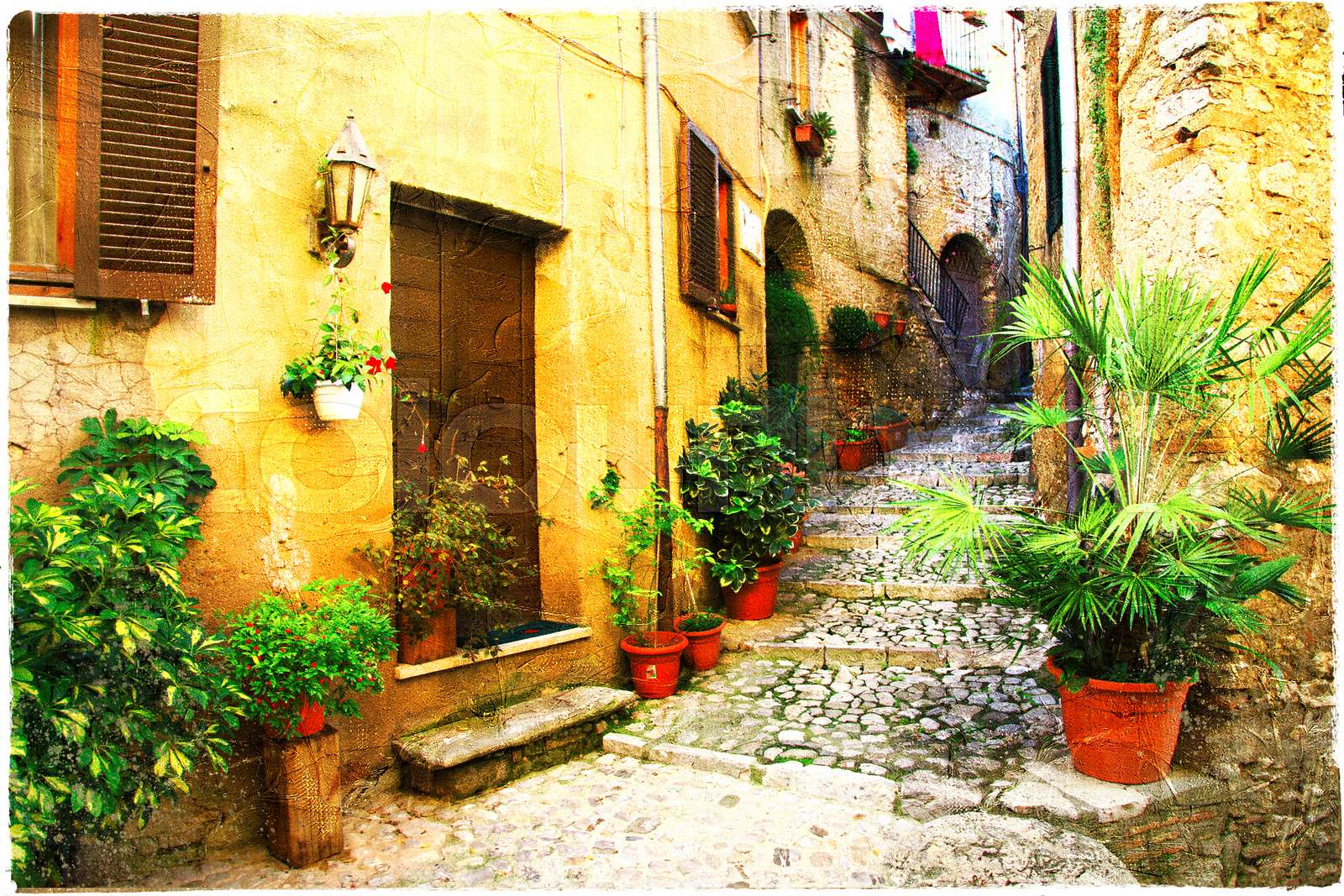 charming old streets of italian villages. Casperia | Stock image ...
