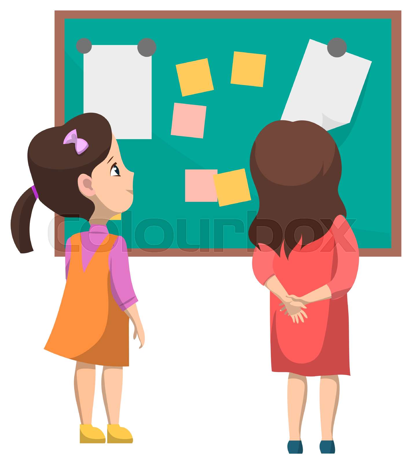 Elementary School Education Kids Looking on Board | Stock vector ...