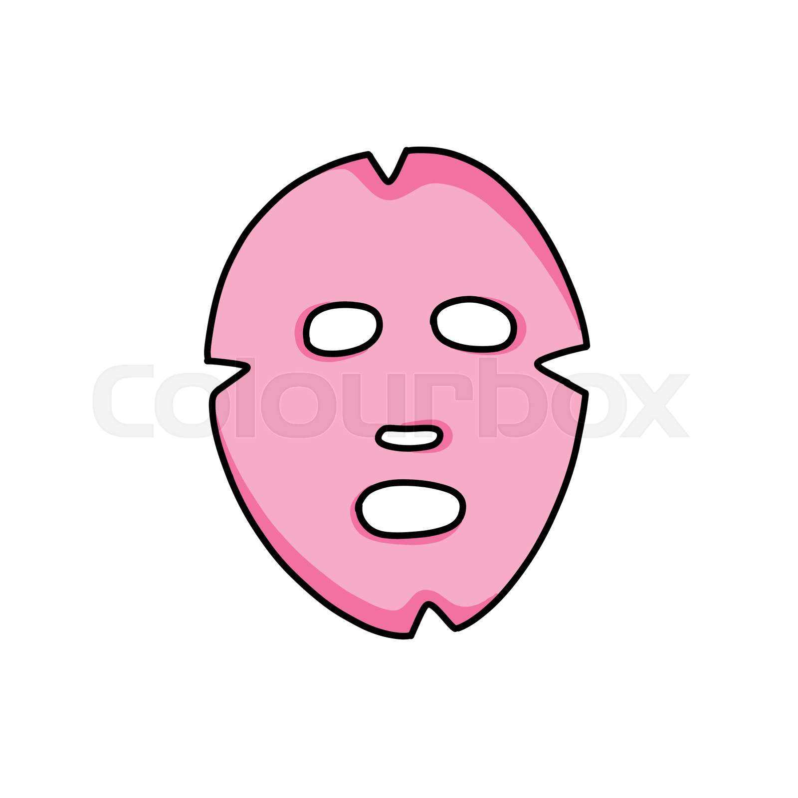 face sheet mask doodle icon, vector color illustration | Stock vector ...
