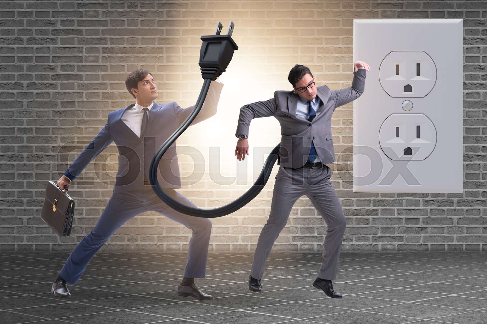Businessman losing energy to work | Stock image | Colourbox