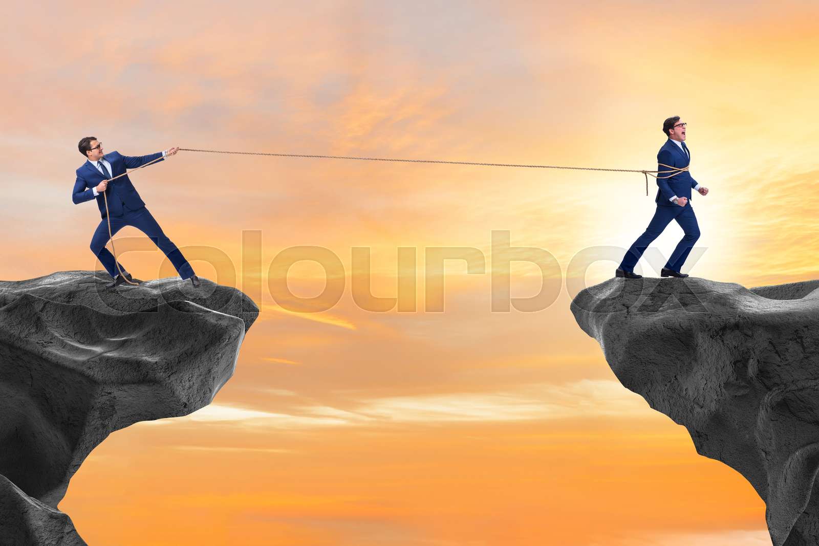 Boss holding his employee in retention concept | Stock image | Colourbox Boss holding his employee in retention concept | Stock image | Colourbox