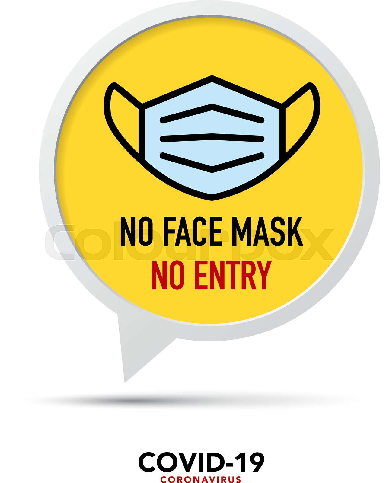 No face mask No entry sign. | Stock vector | Colourbox