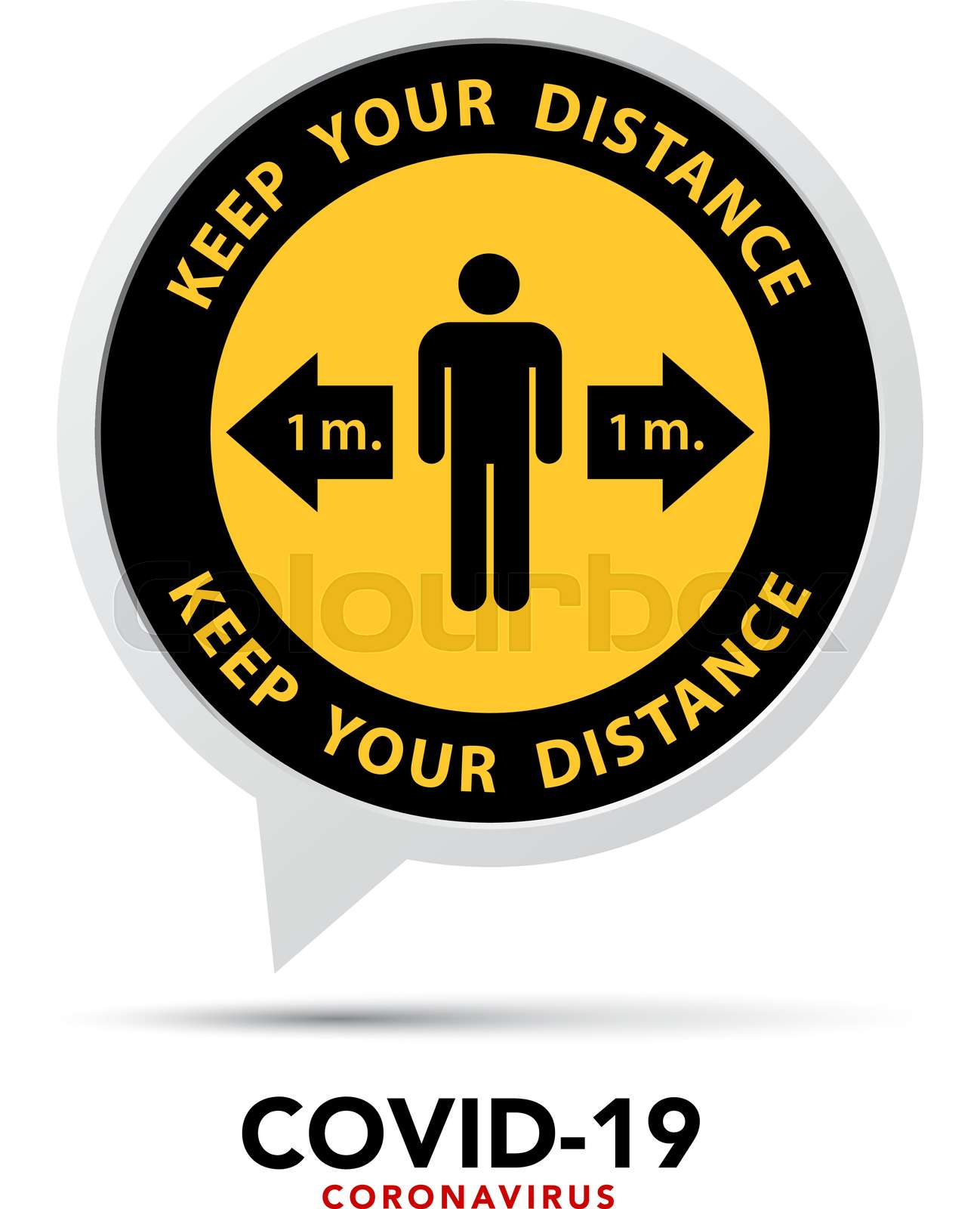 Social distancing banner. Keep the 1 meter distance. | Stock vector ...