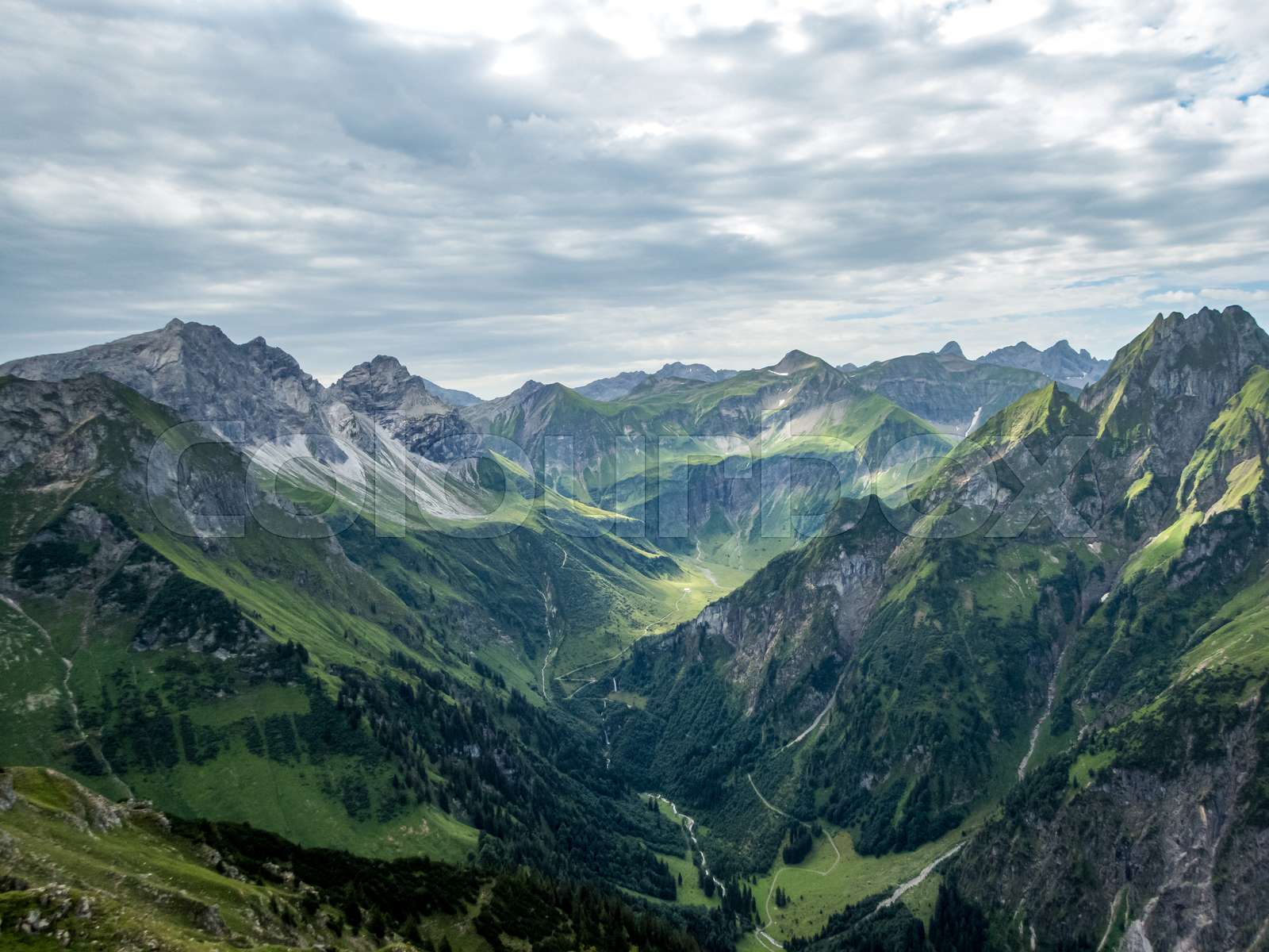 Panoramic hike at the Nebelhorn in Allgau | Stock image | Colourbox