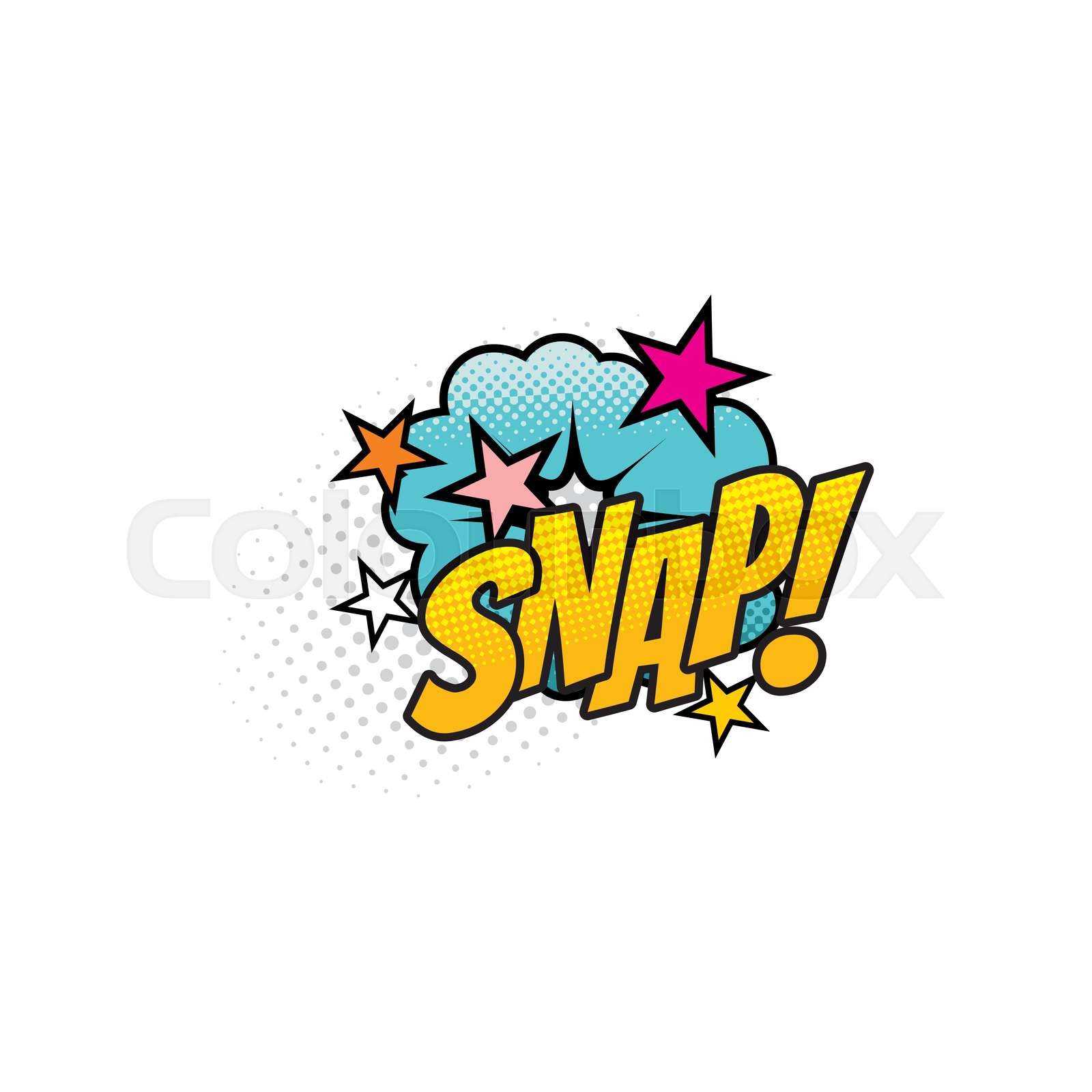 Snap cartoon comic book sound blast explosion | Stock vector | Colourbox