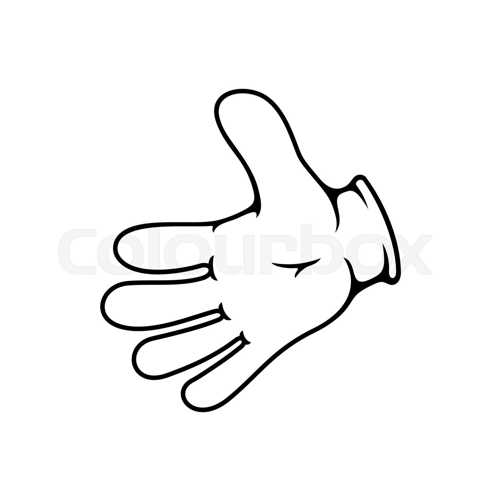 Stretched hand isolated greetings symbol | Stock vector | Colourbox