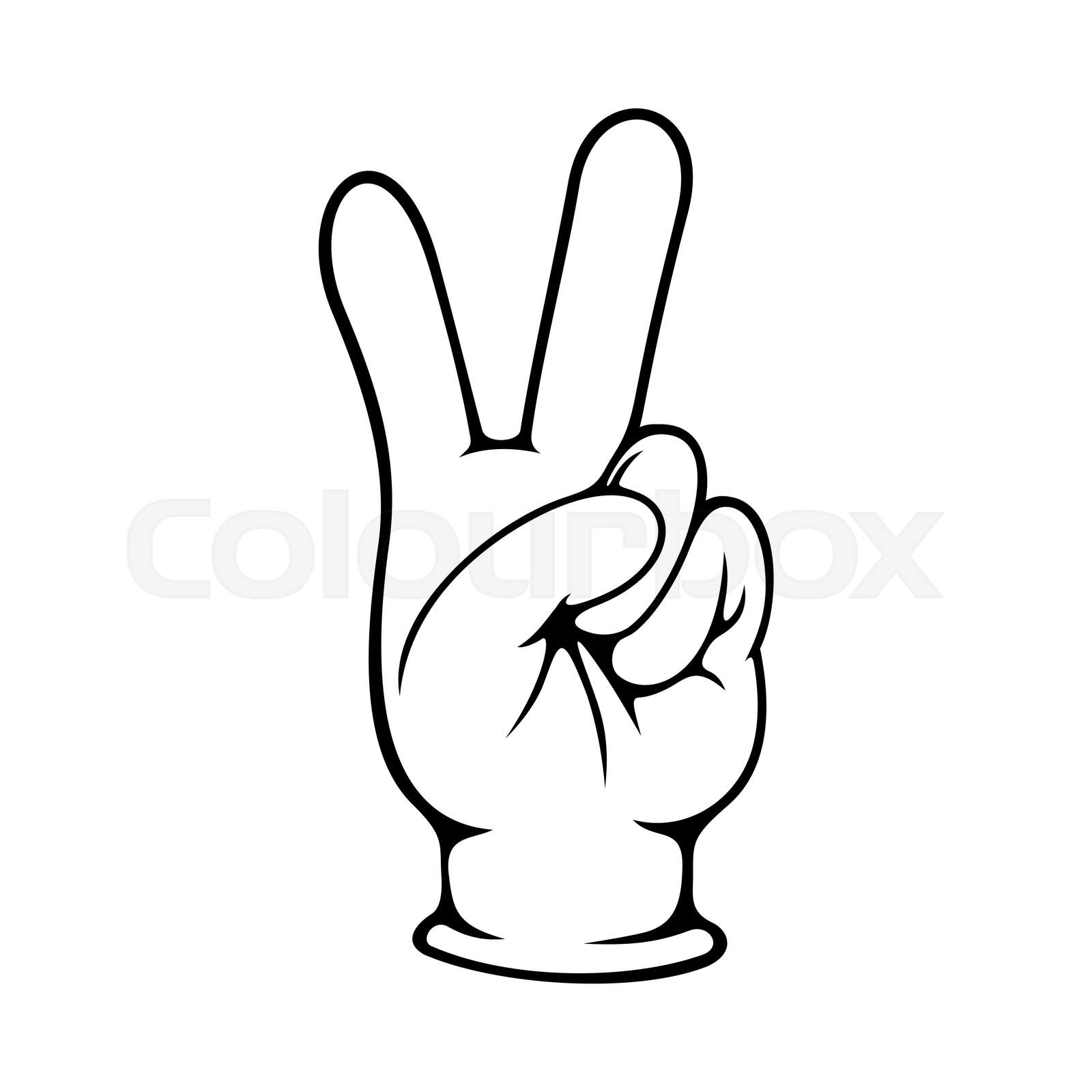 Two fingers hand sign, peace symbol | Stock vector | Colourbox