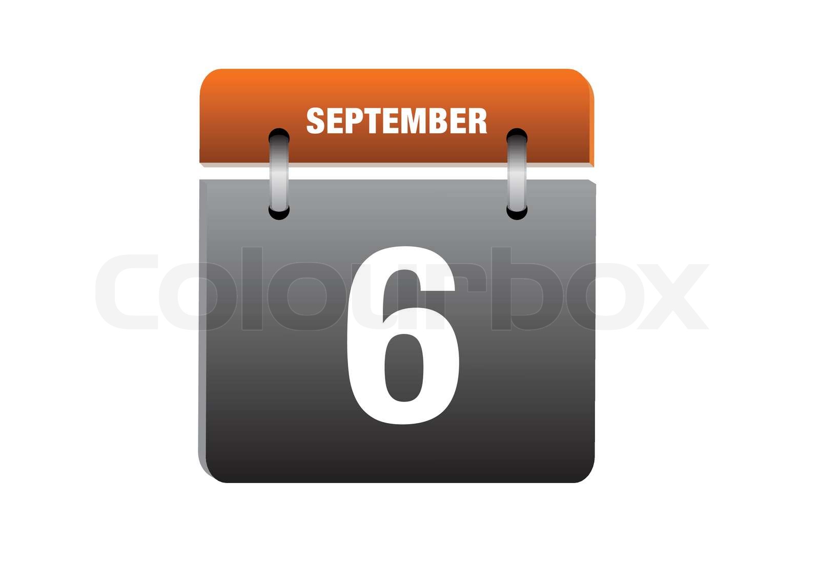 6th september retro calendar icon | Stock vector | Colourbox