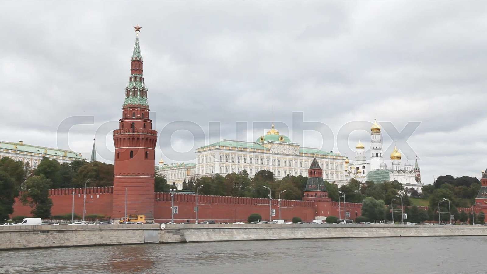 Overview of downtown Moscow with Kremlin and Moscow river | Stock video ...