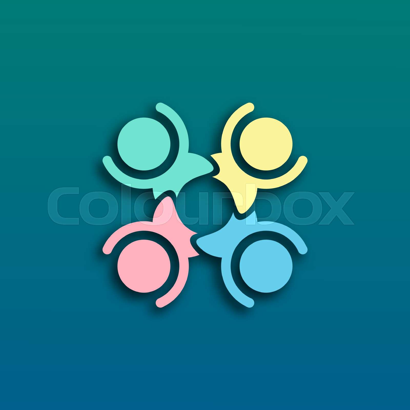 People embrace each other or work together | Stock vector | Colourbox
