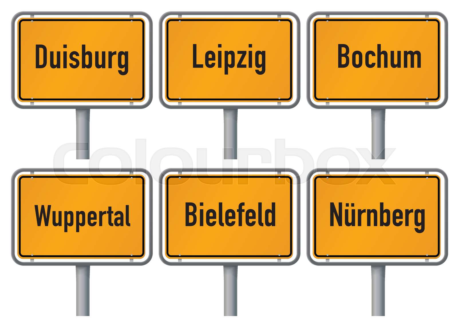 City limits signs of major german cities, Part 3 | Stock vector | Colourbox