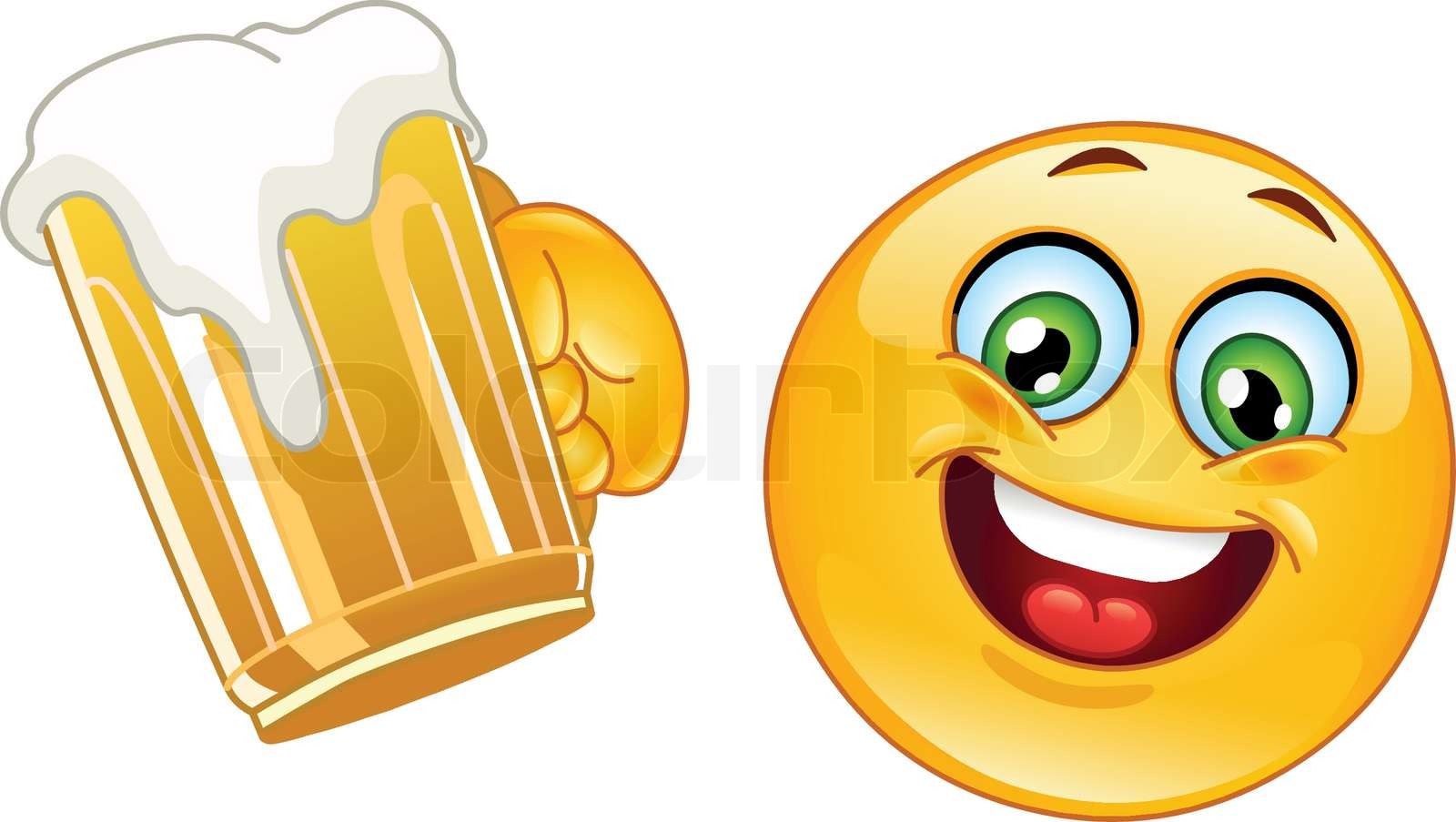 emoticon, øl, smiley | Stock vektor | Colourbox