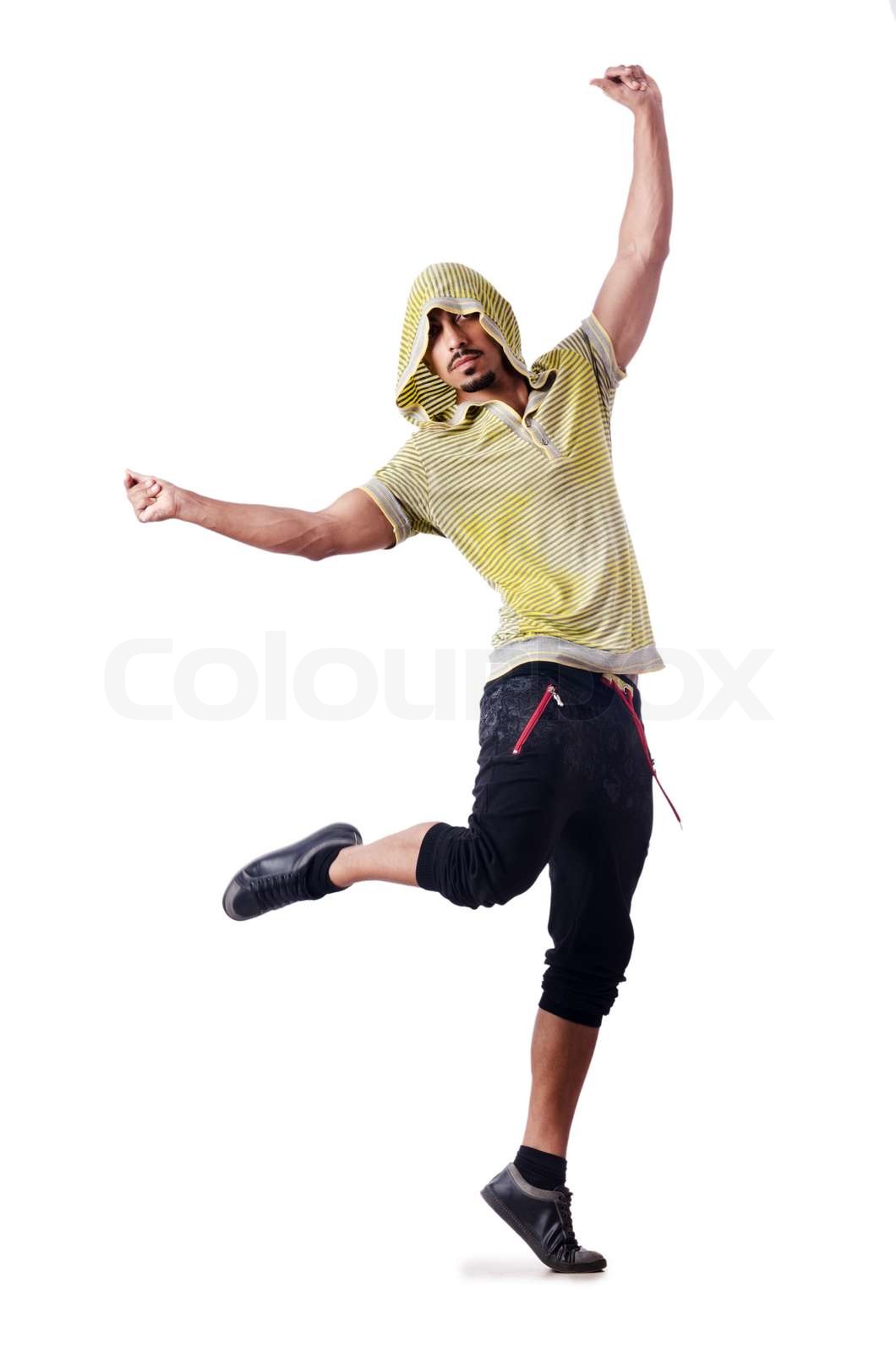 Muscular dancer isolated on white | Stock image | Colourbox
