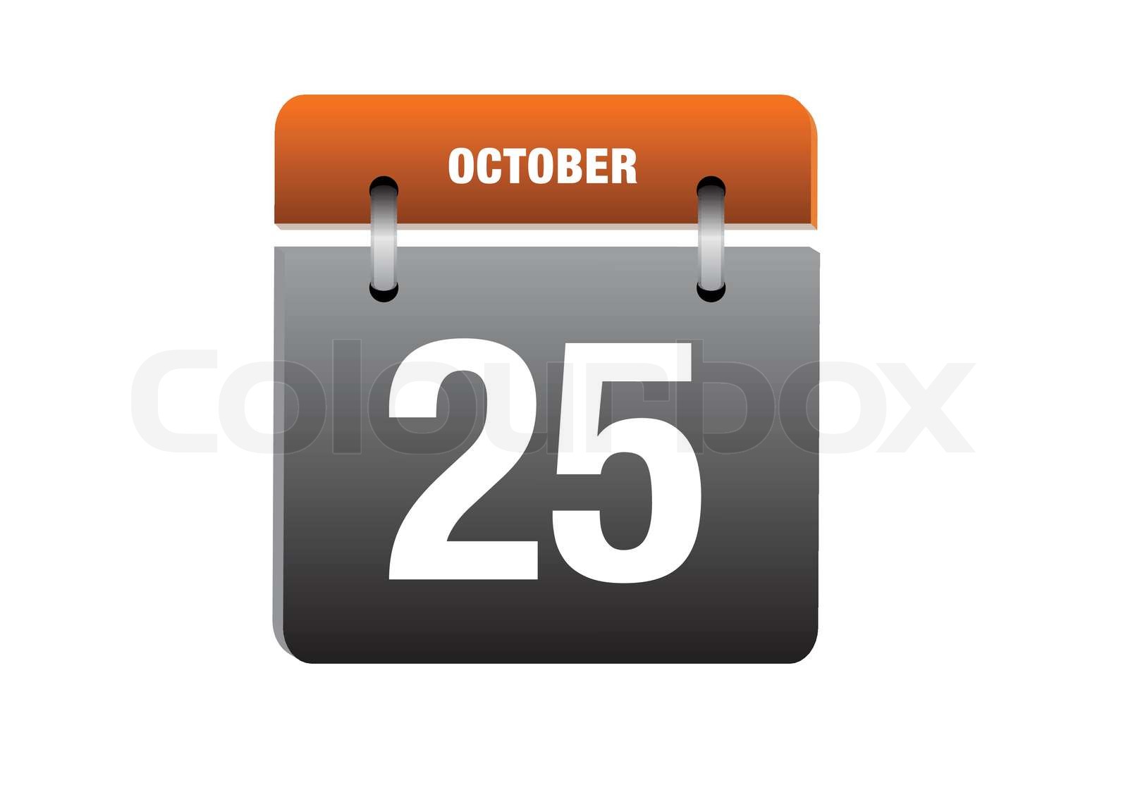 25 october retro calendar icon | Stock vector | Colourbox
