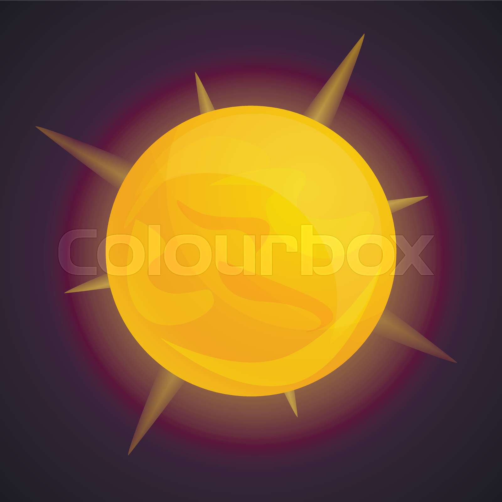 Space sun icon, cartoon style | Stock vector | Colourbox