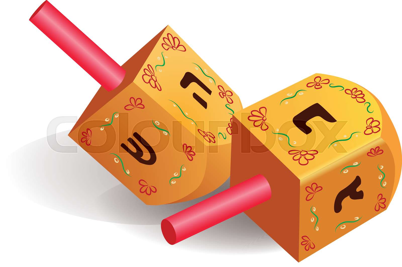 Wood traditional dreidel icon, realistic style | Stock vector | Colourbox