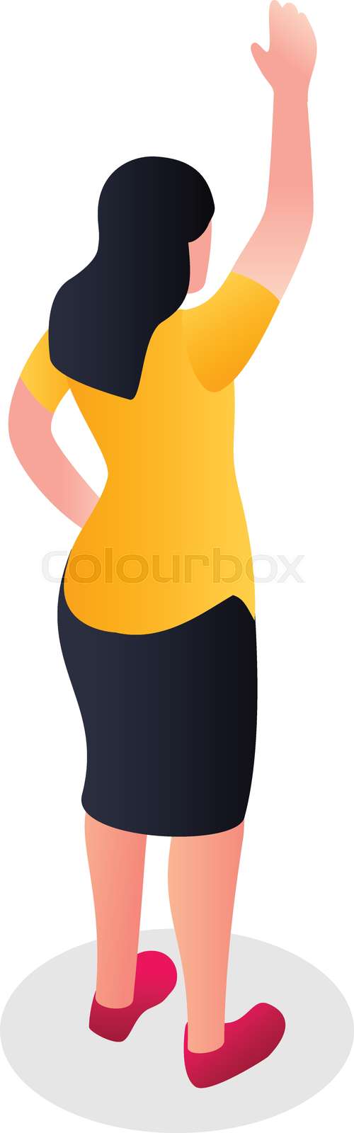 Woman hand up icon, isometric style | Stock vector | Colourbox