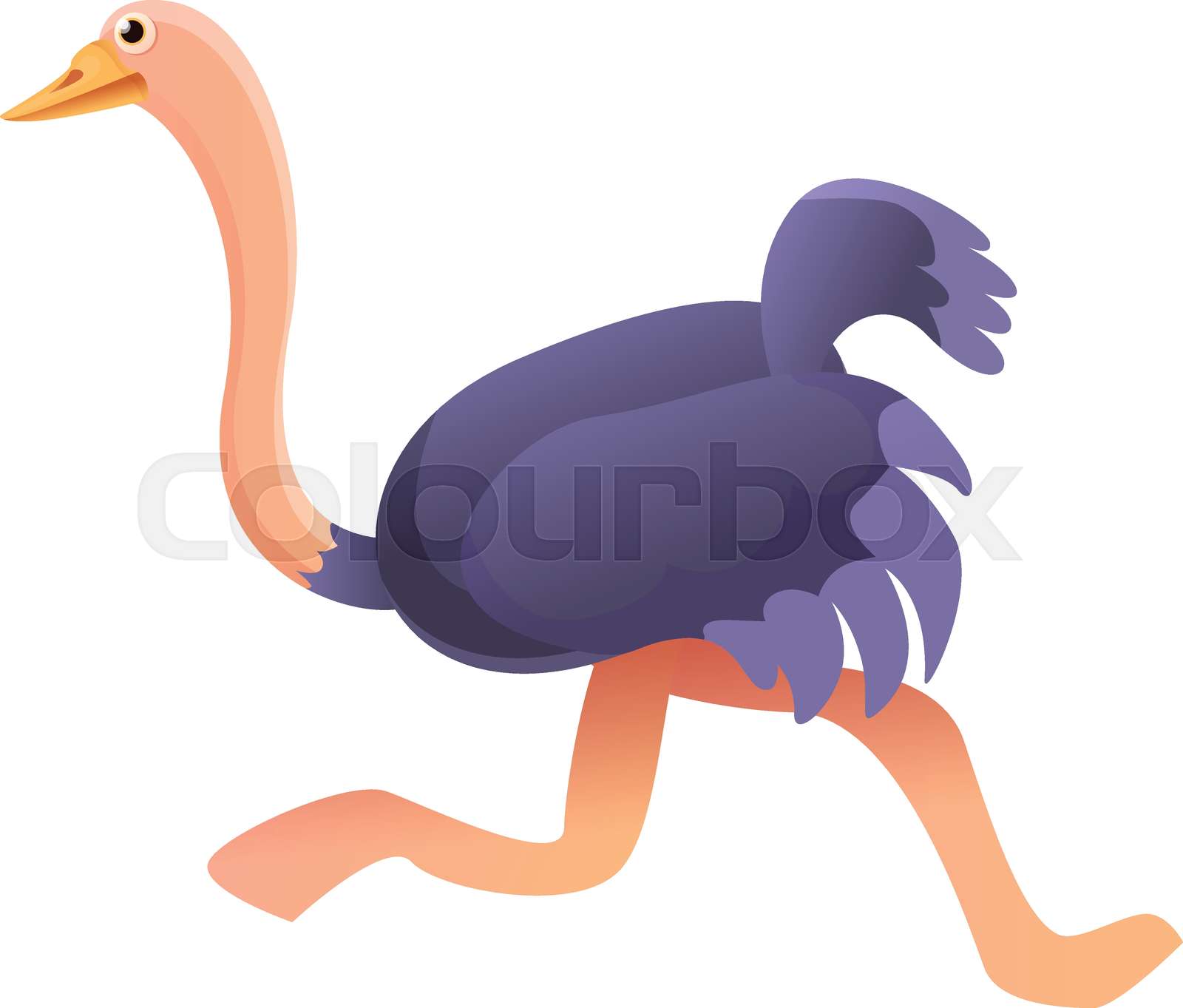 Running ostrich icon, cartoon style | Stock vector | Colourbox
