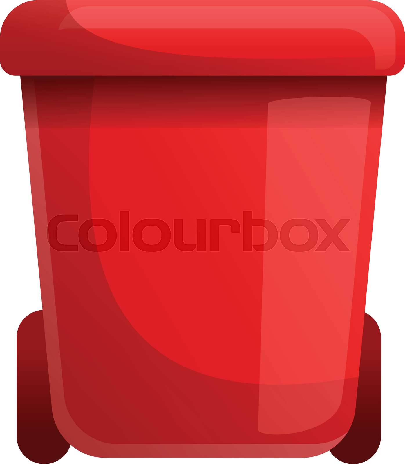 Red garbage bin icon, cartoon style | Stock vector | Colourbox