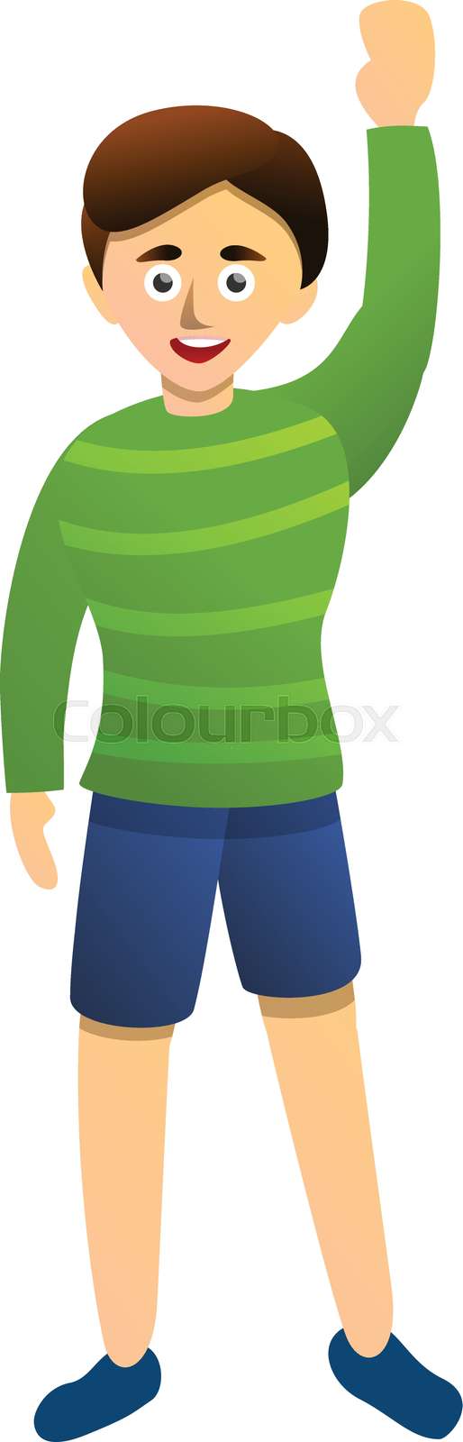 Kid salute icon, cartoon style | Stock vector | Colourbox